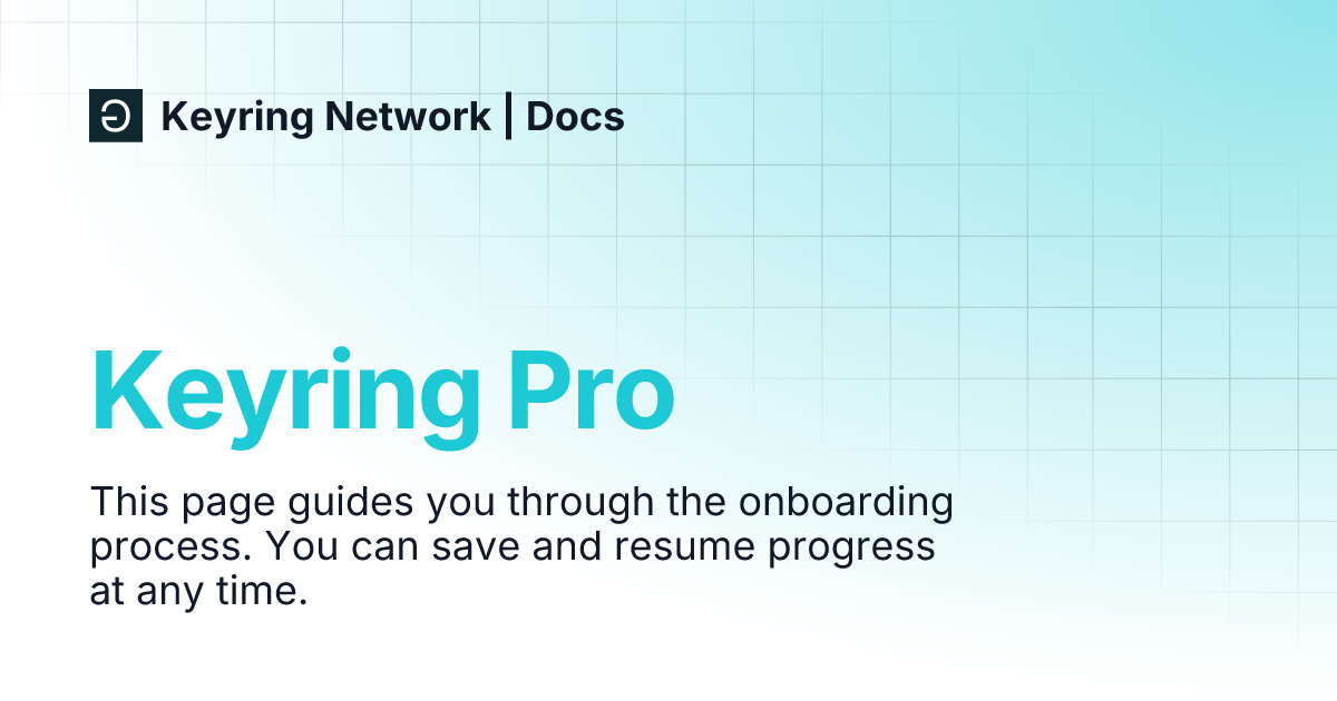 Keyring Pro | Keyring Network | Docs
